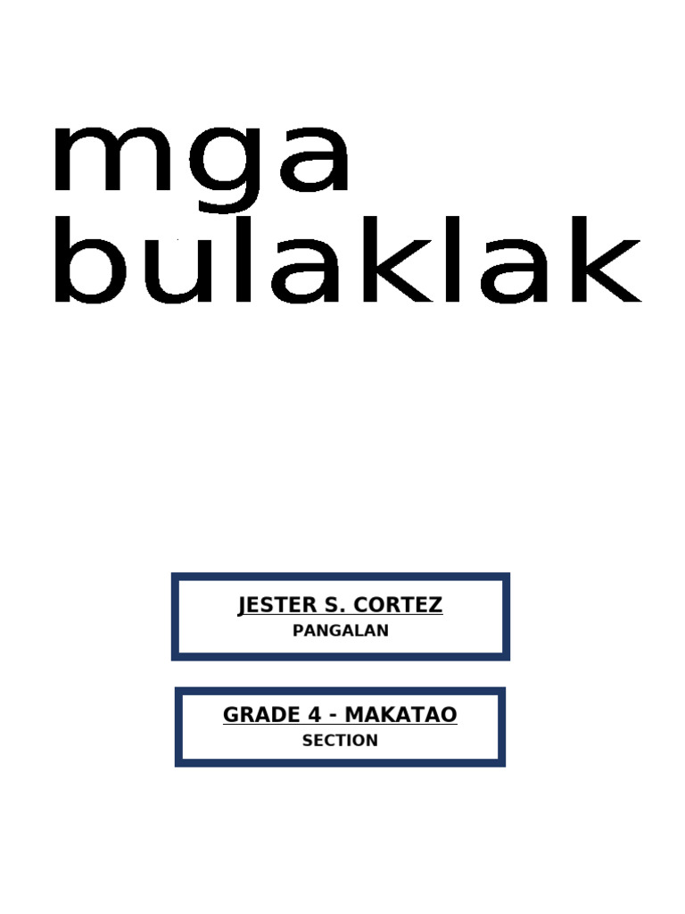Mga Bulaklak | PDF