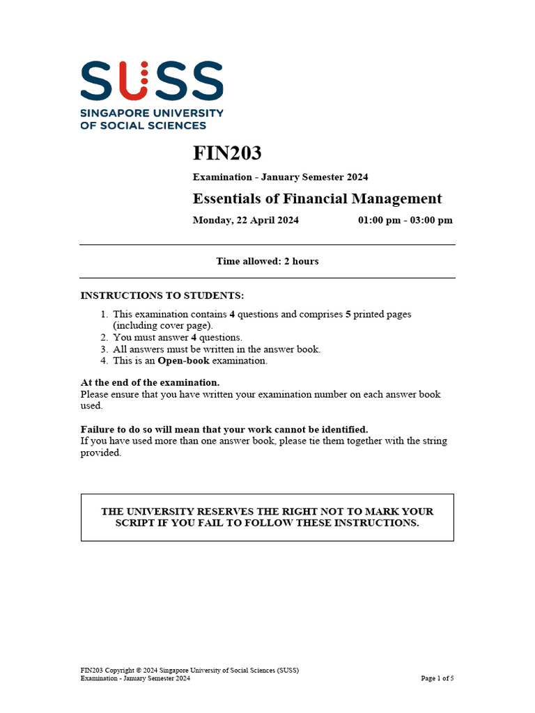 Fin203 Jan 2024 Eqp | PDF