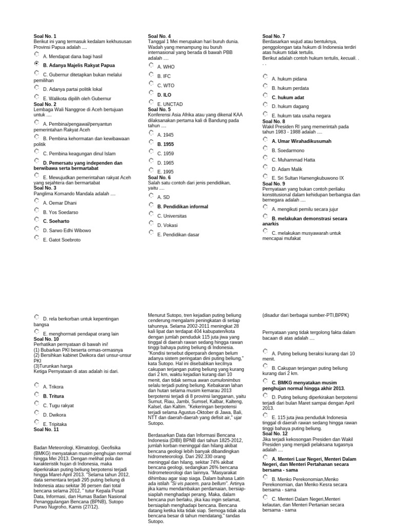 Latihan Soal TWK | PDF