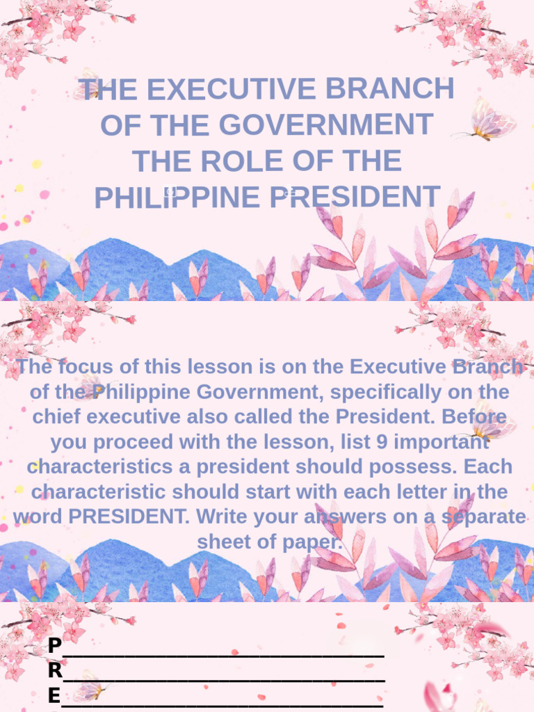 The Executive Branch | PDF