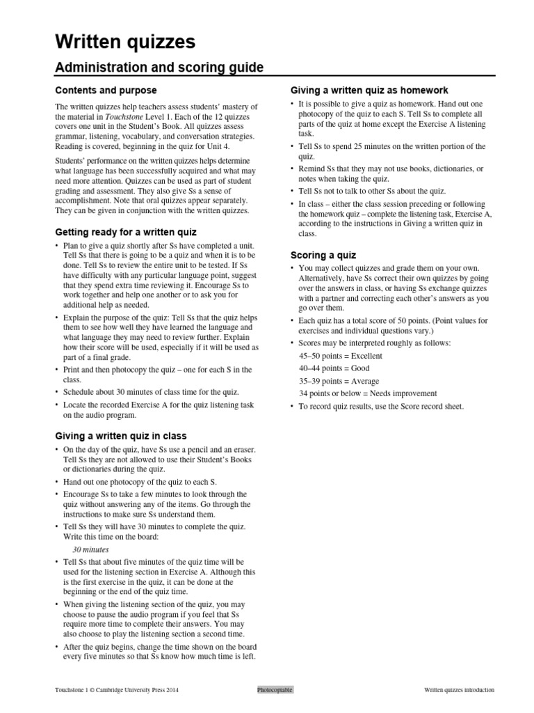 Admin Scoring Guide WQ | PDF