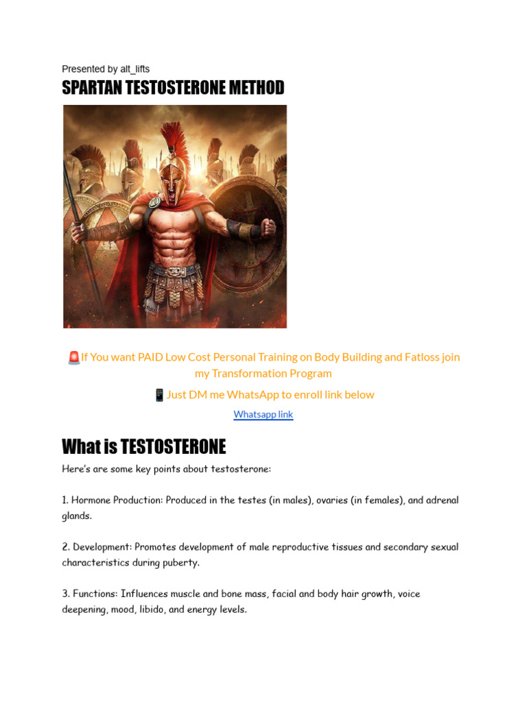 Spartan Testosterone Method | PDF