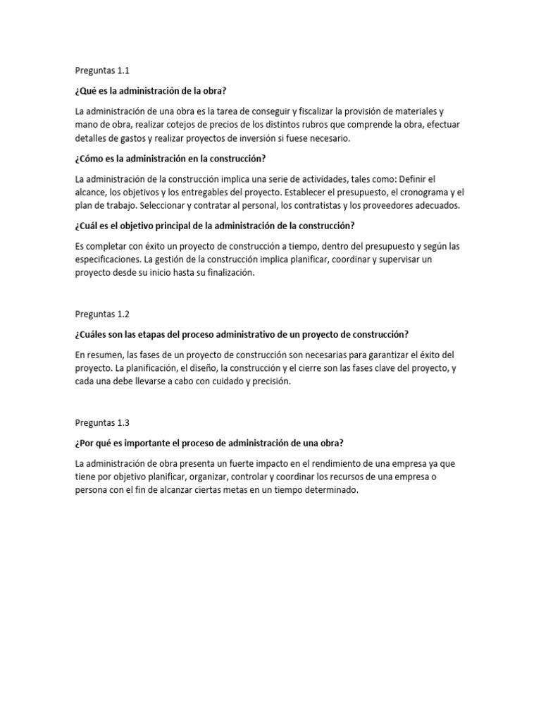 Preguntas tema 1 procesos de administración | PDF