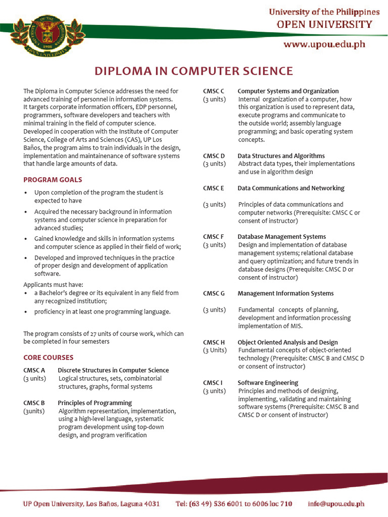 UPOU-DCS-2017 Curriculum (Old and New) | PDF | Databases | Computers