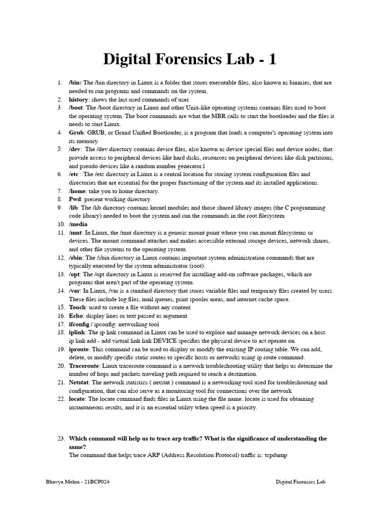 Digital Forensics Lab - 1 | PDF