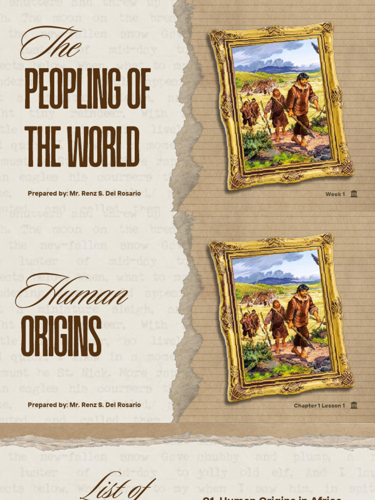 Chapter 1 Lesson 1 The Peopling of The World | PDF