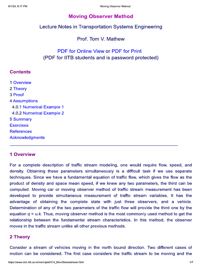 MOVING OBSERVER | PDF