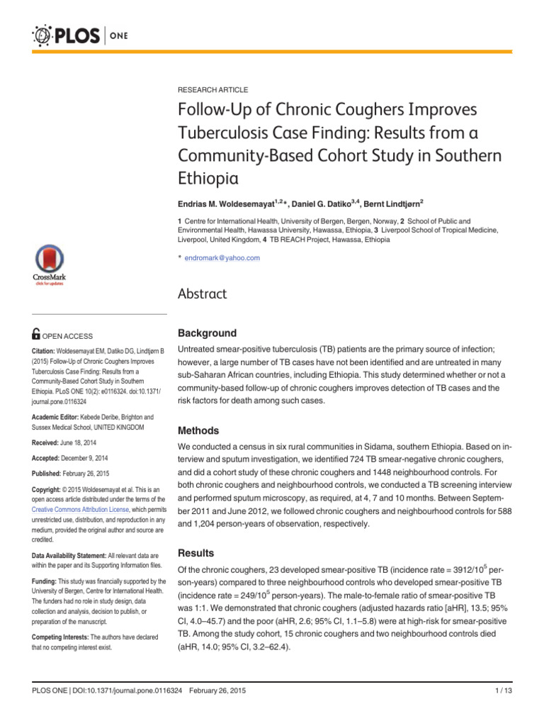 Follow-Up of Chronic Coughers Improves Tuberculosis Case Finding ...