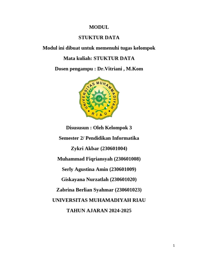 Modul Struktur Data-Kel 3 | PDF