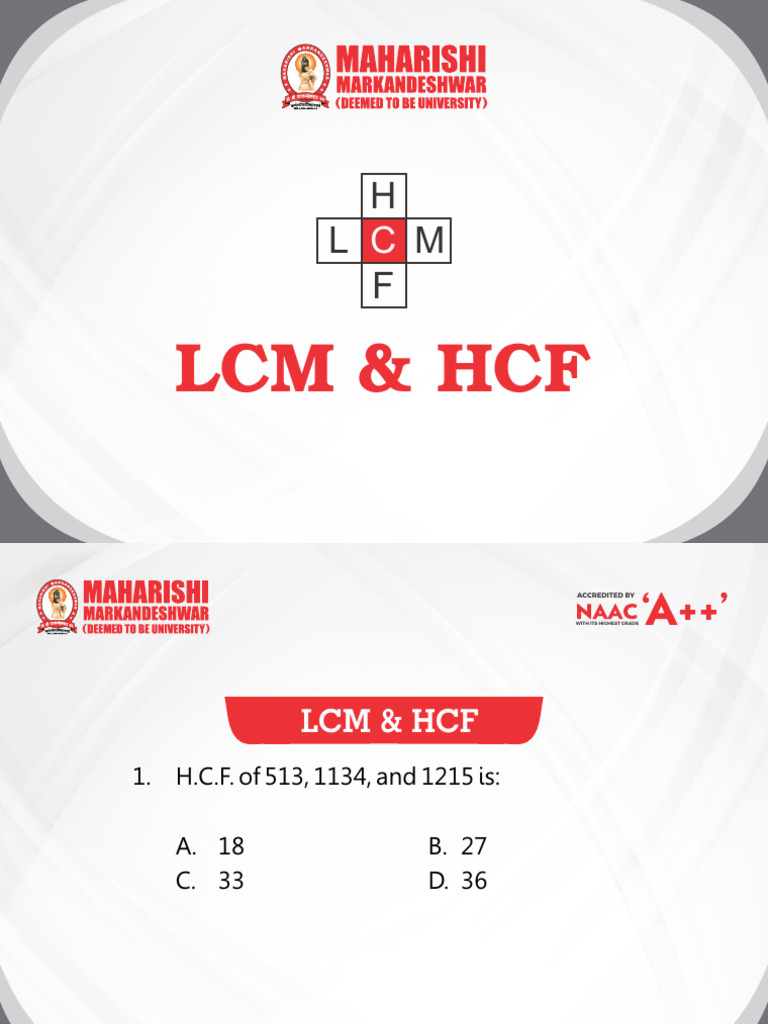 LCM & HCF | PDF