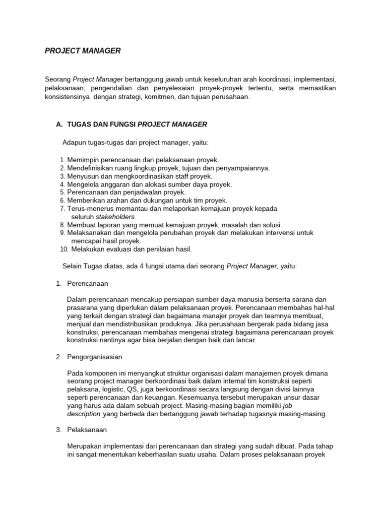 Project Manager | PDF