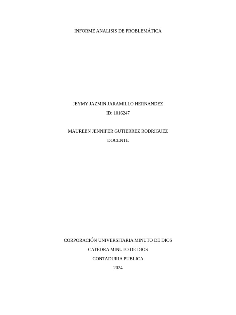 Informe Analisis de Problemática | PDF