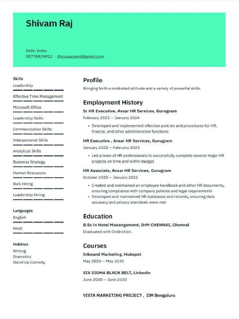 Shivam Raj Resume. | PDF