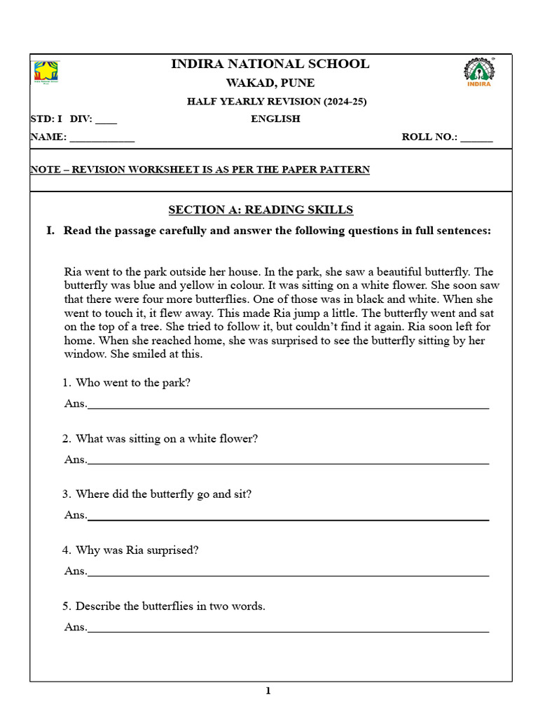 Indira National School: Wakad, Pune | PDF