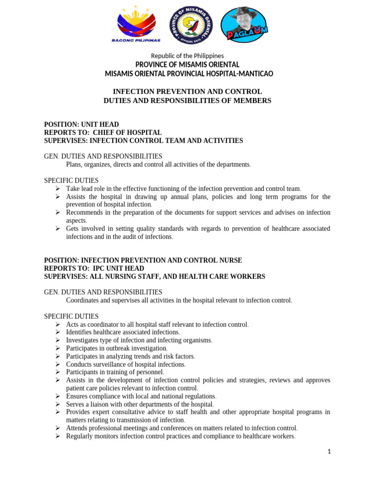 Ipc Duties Responsibilities of Members | PDF | Infection | Public Health