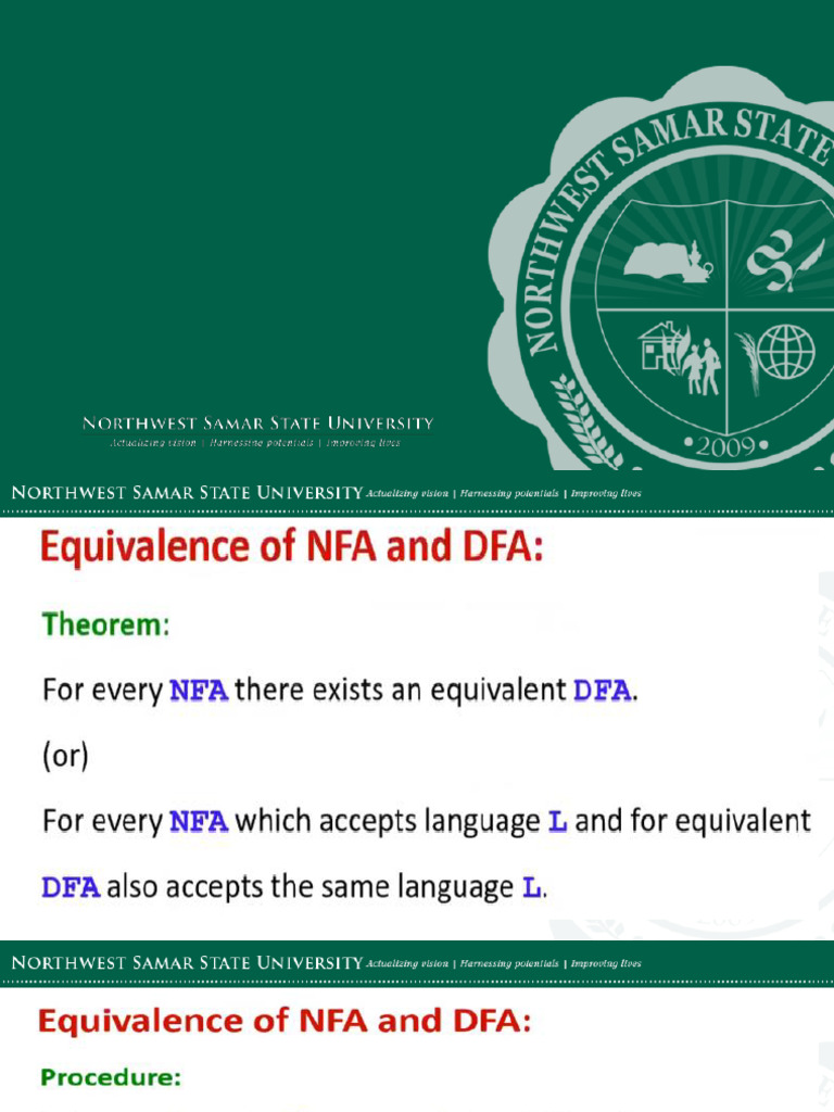 Lect 5 Equivalence of DFA and NFA | PDF
