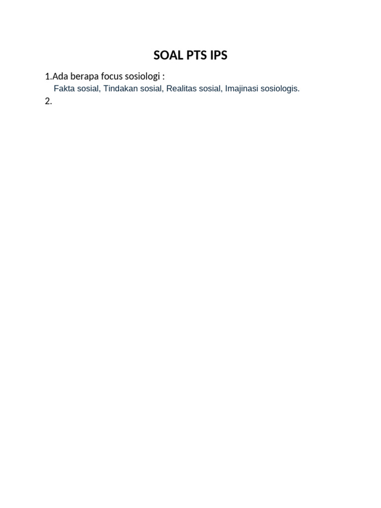 Soal Pts Ips | PDF