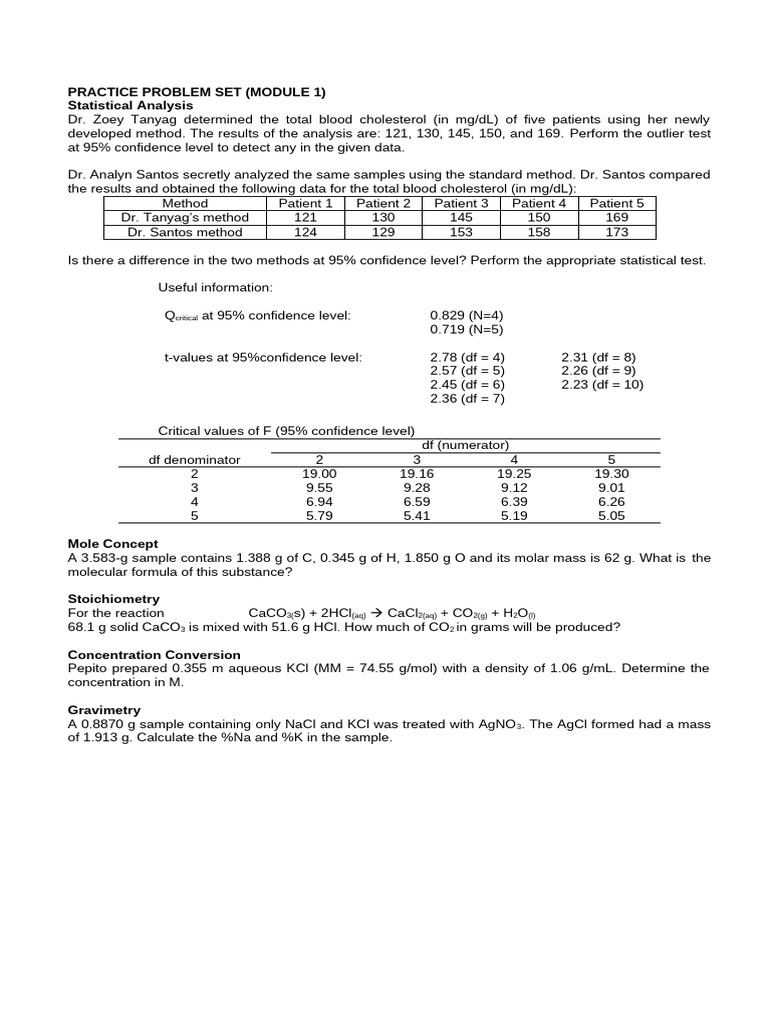 Practice Problem Set | PDF