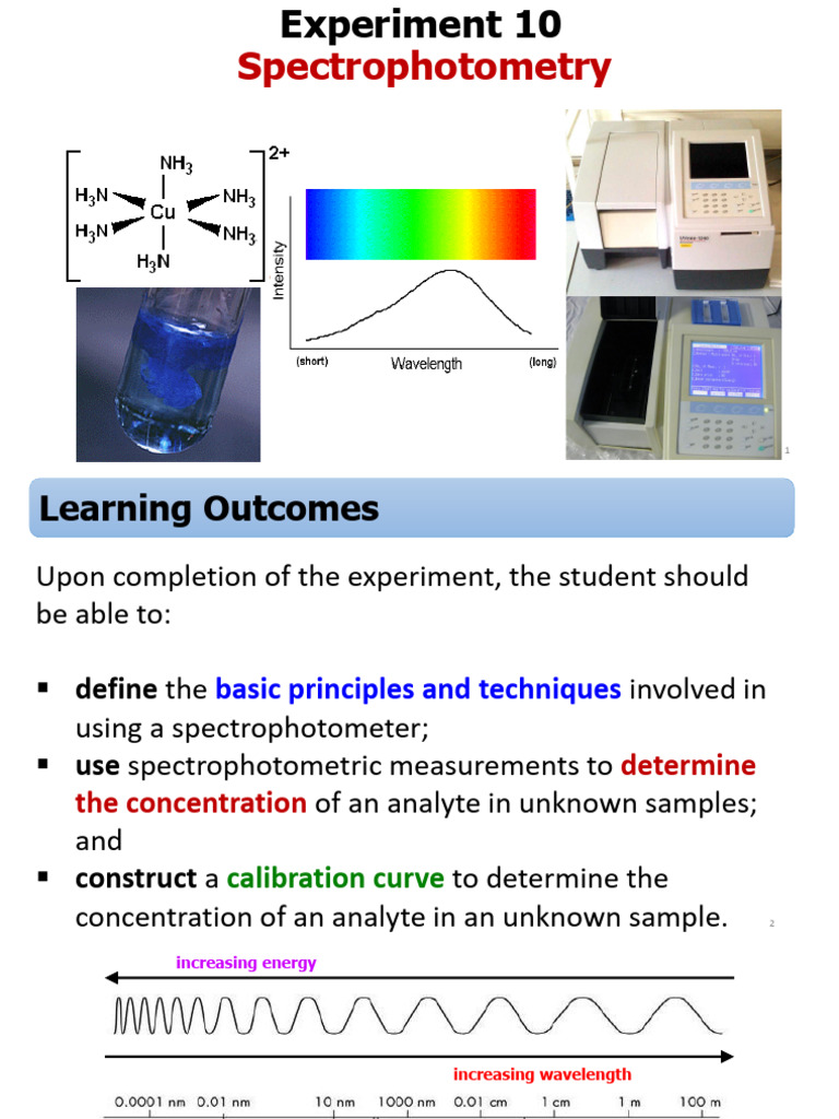 10.2. Experiment 10 Spectrophotometry | PDF