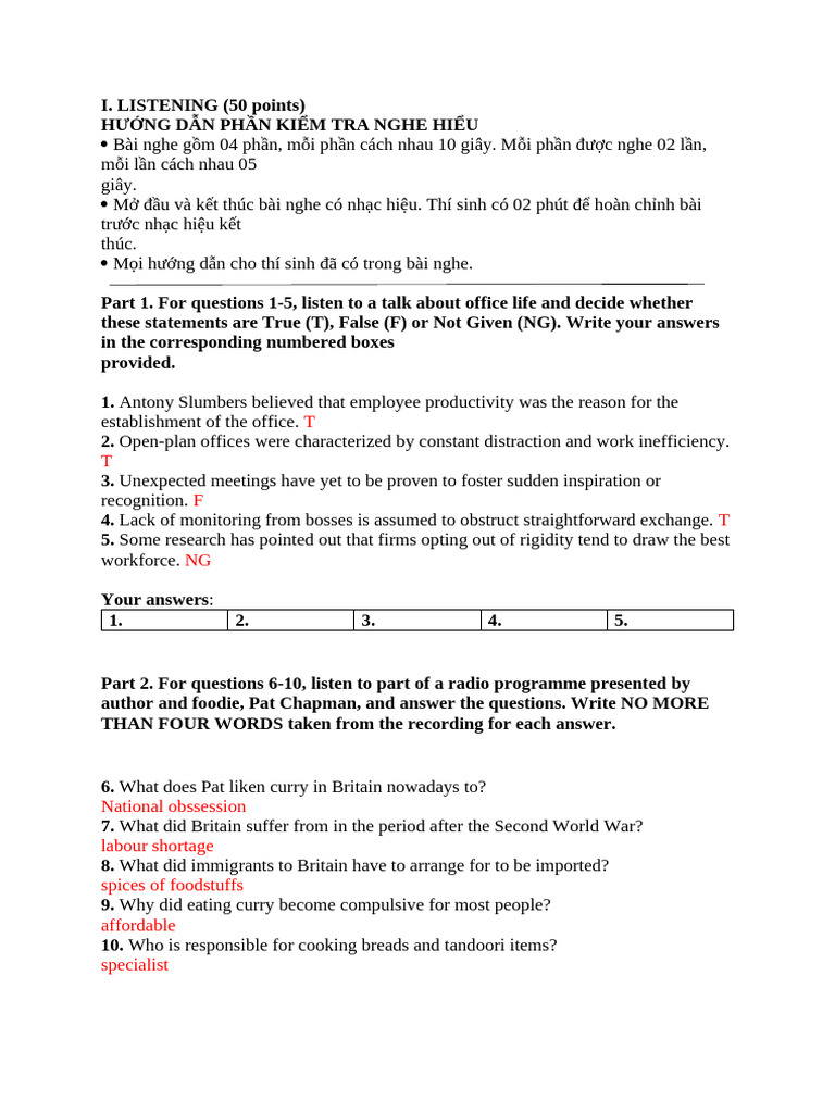 LISTENING TESTING-authentic | PDF