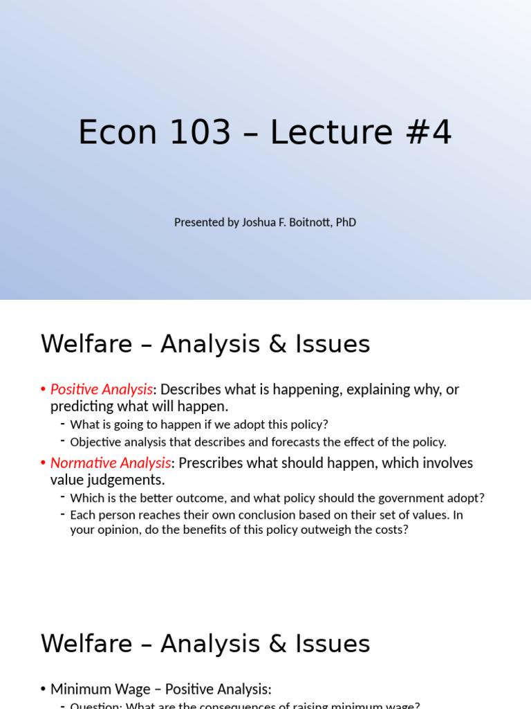 Econ 103 - Lect04 | PDF