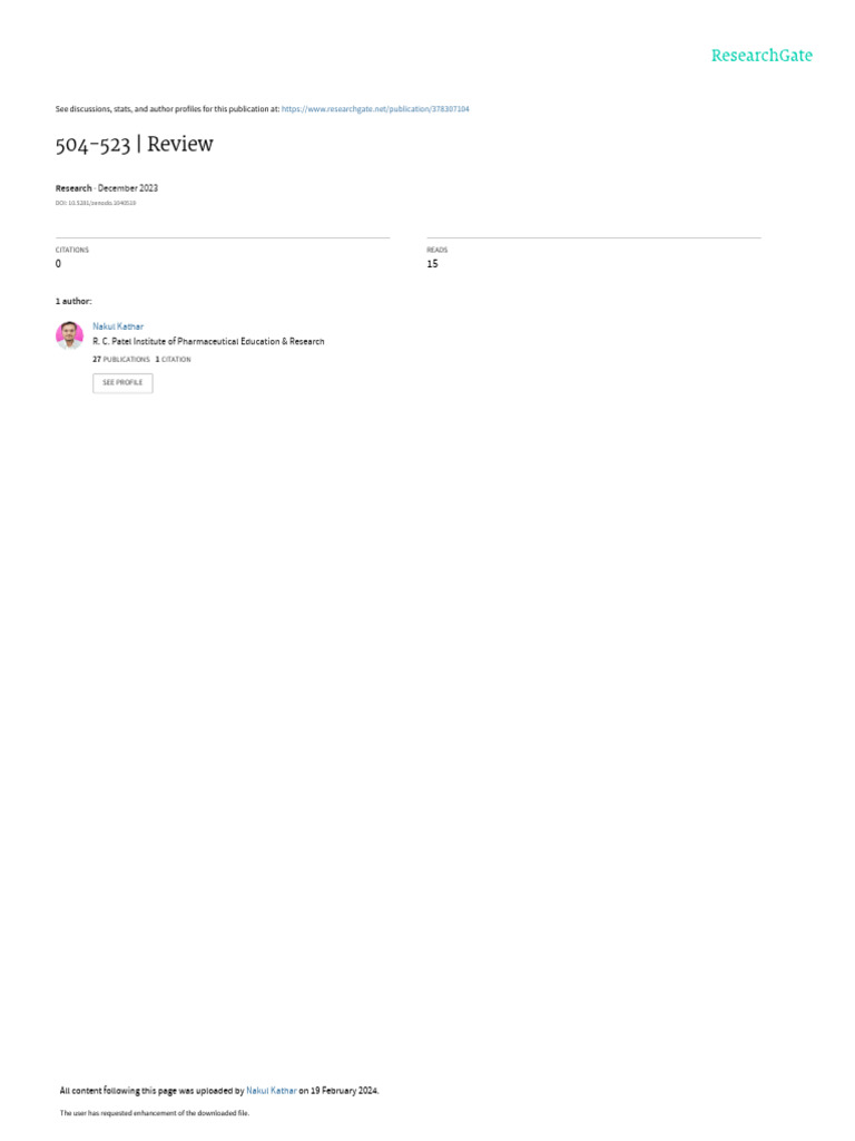 ASystematic Review Preparationof Nanoparticle | PDF