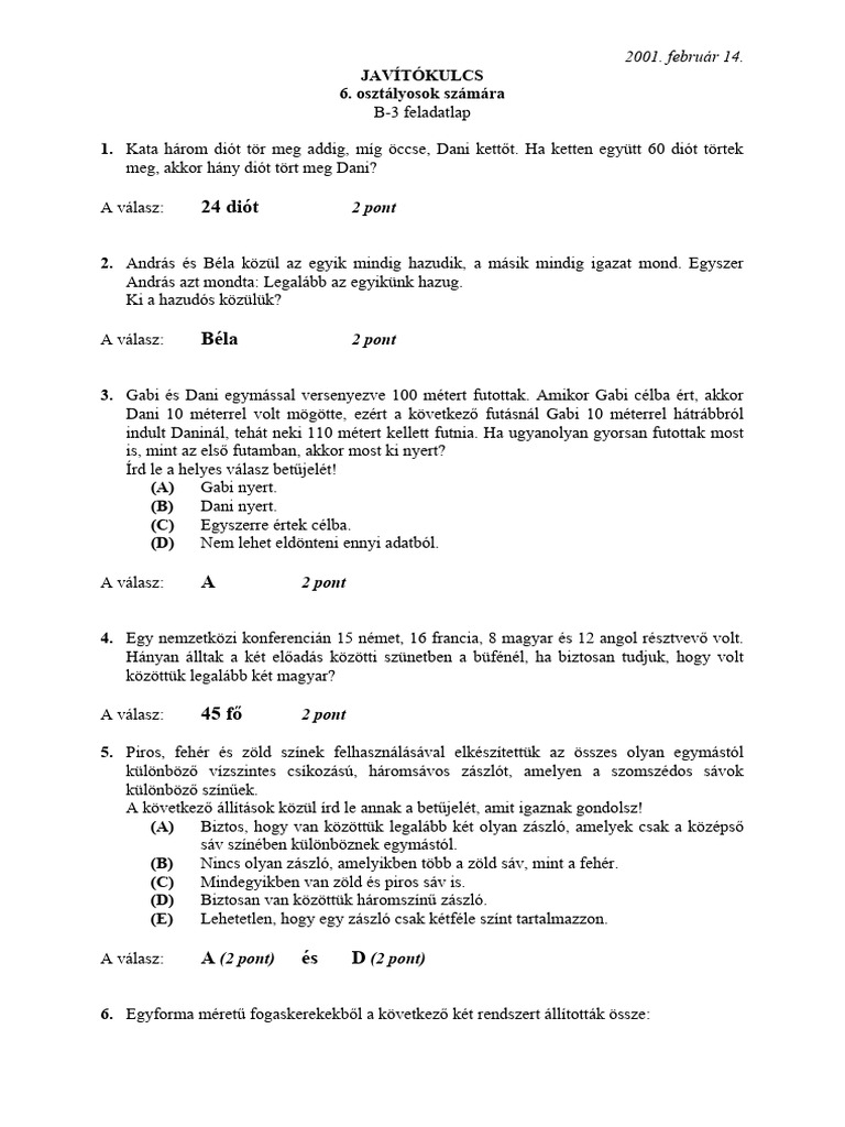 Felvételi Feladatok Megold | PDF