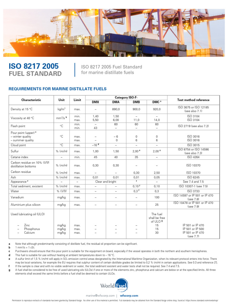 ISO 8217 2005 Table 1 Amp 2 1 | PDF
