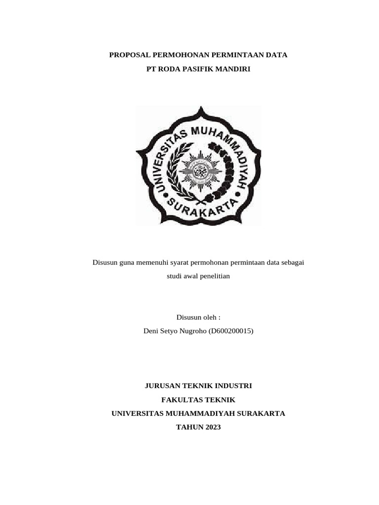Proposal Permohonan Permintaan Data | PDF