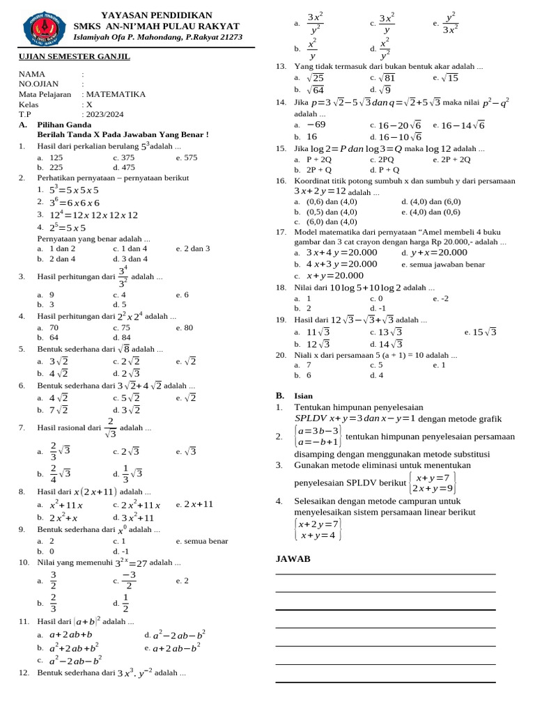 Semester Ganjil 2023-2024 | PDF