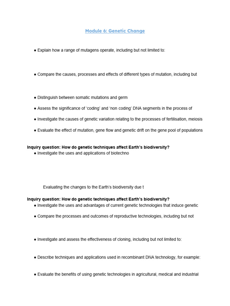 Module 6 - Genetic Change | PDF