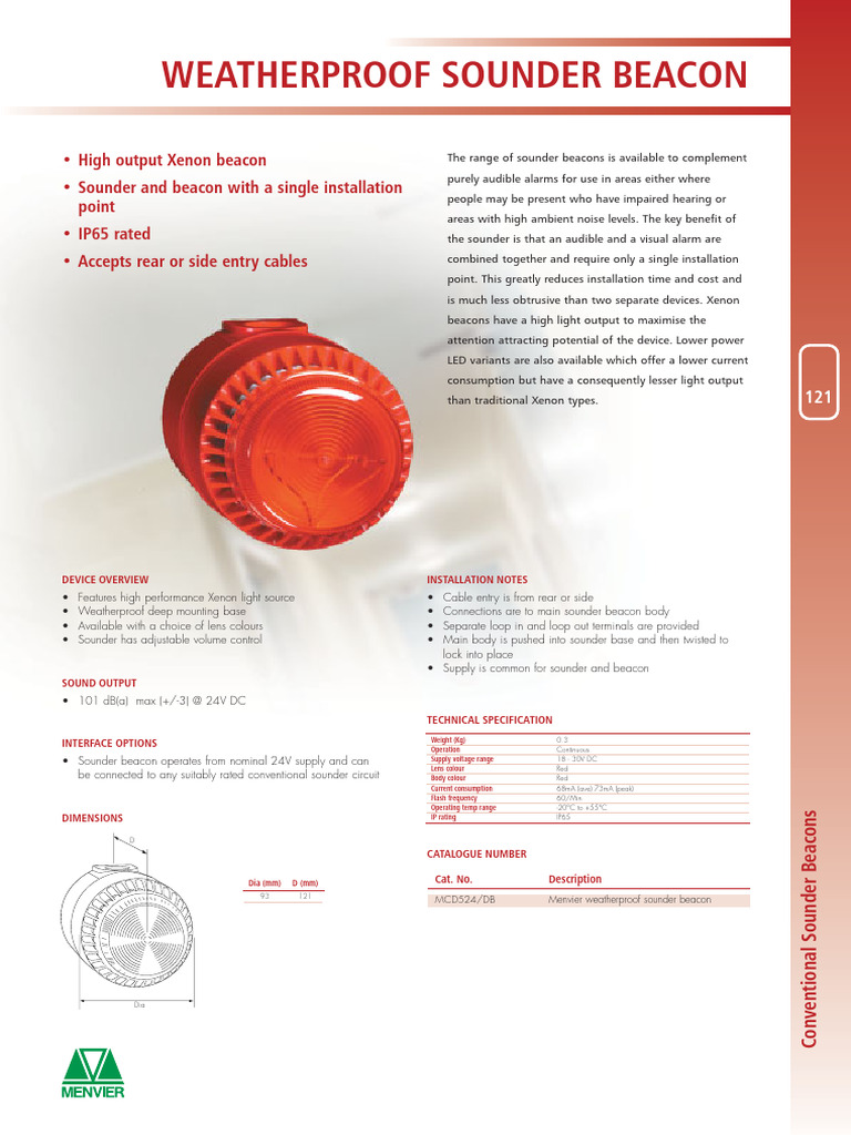 Fire Sounder-Beacon MCD524-DB | PDF