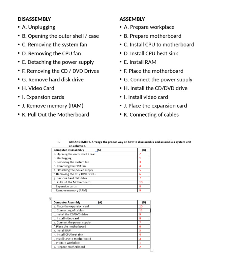 Steps Assembly and Disassembly | PDF
