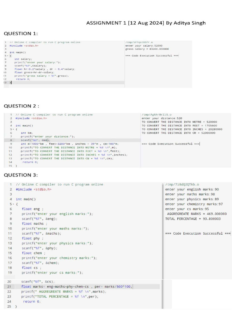 Assignment 1 by Aditya Singh | PDF