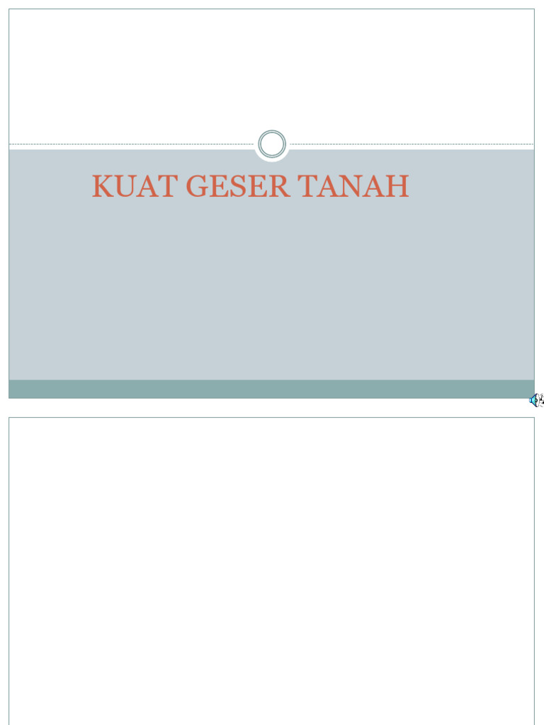Pertemuan Ke 13 Kuat Geser Tanah | PDF