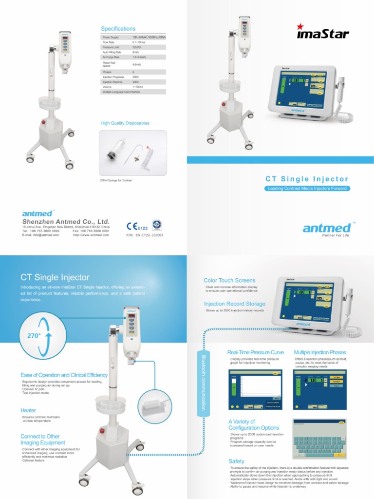 ANTMED - Contrast Media Injector Brochure | PDF
