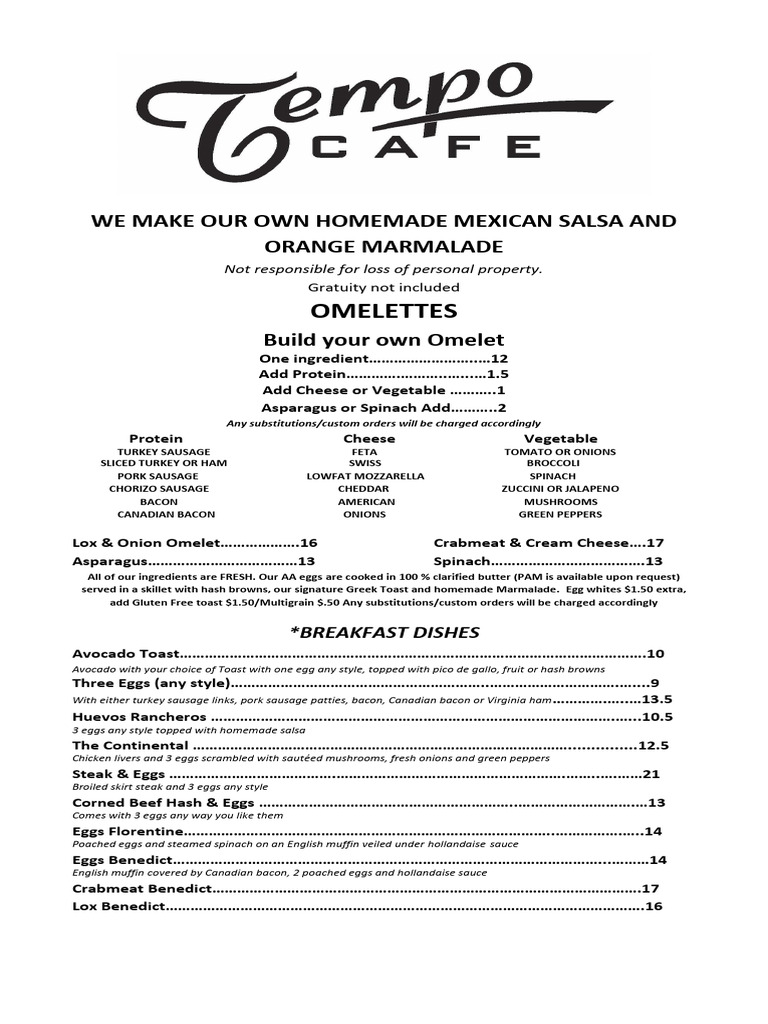 Tempo Menu 052421 | PDF