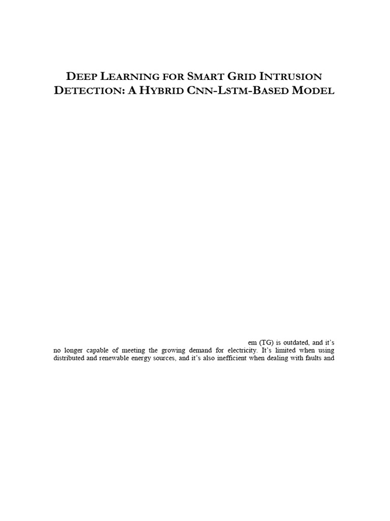 Deep Learning for Smart Grid Intrusion Detection: A Hybrid CNN-LSTM ... Deep Learning for Smart Grid Intrusion Detection: A Hybrid CNN-LSTM ...