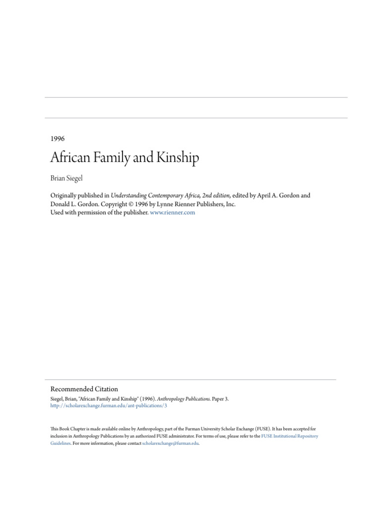 African Family and Kinship | PDF
