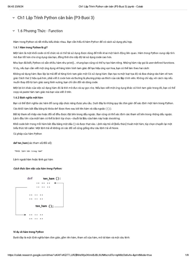 Ch1 Lập Trình Python căn bản (P3-Buoi 3) | PDF