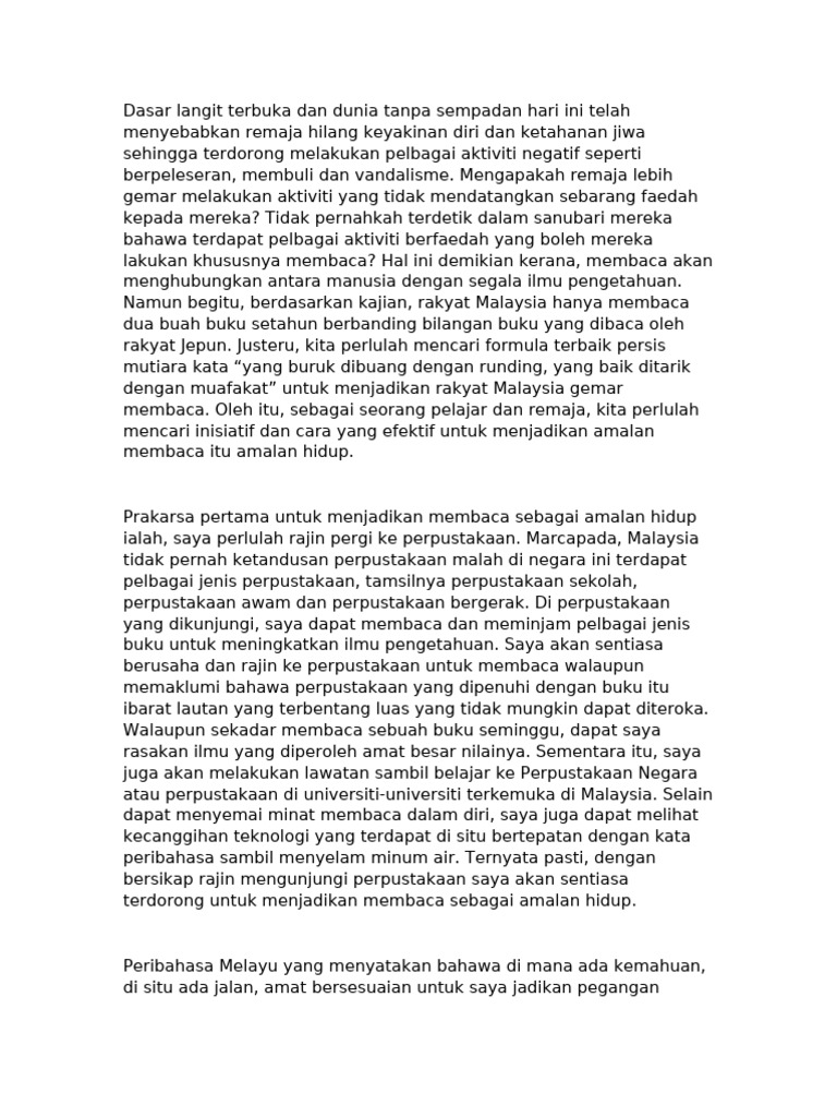 Usaha Memupuk Amalan Membaca | PDF