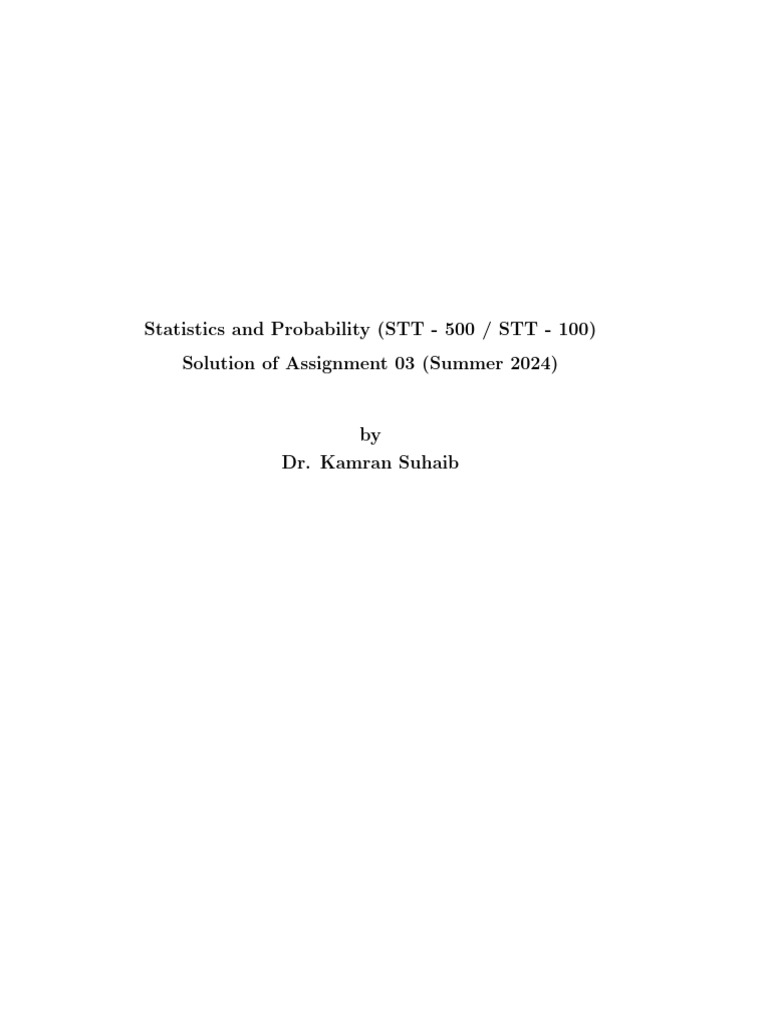 Solution of Assignment 03 | PDF Solution of Assignment 03 | PDF