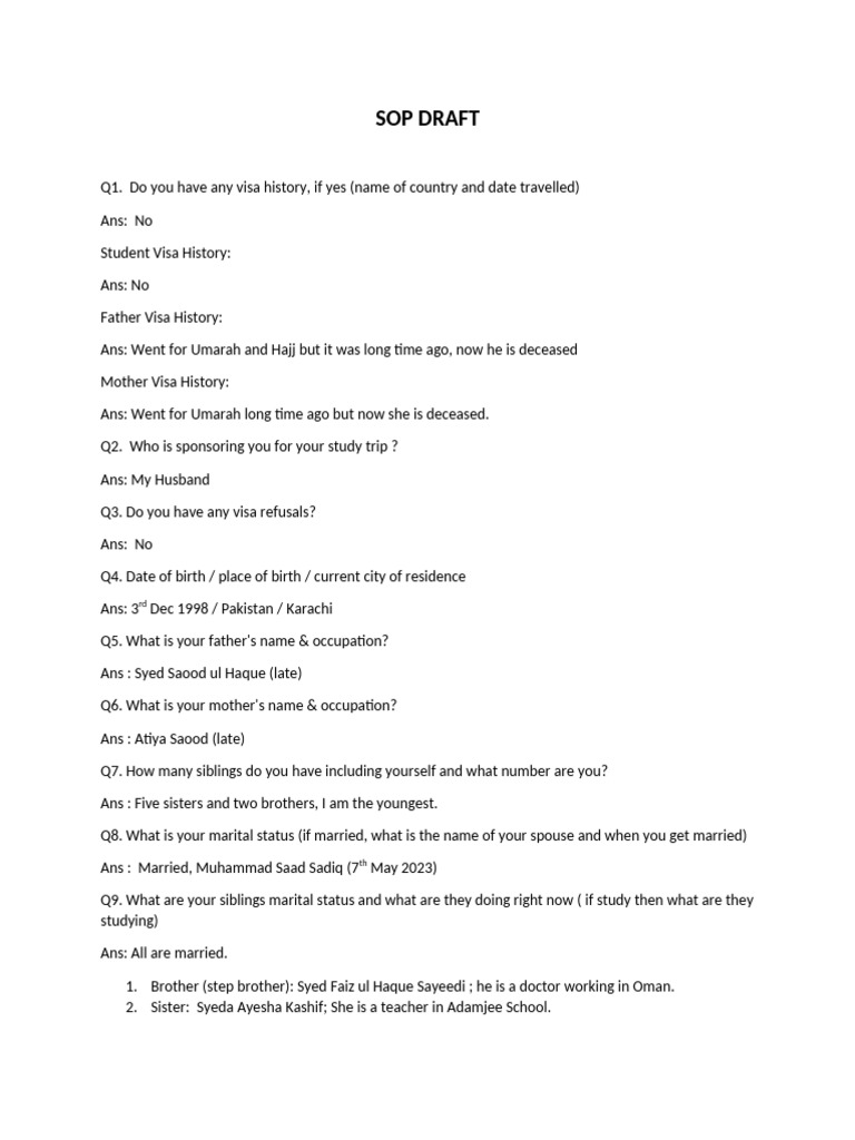 Sop Draft | PDF