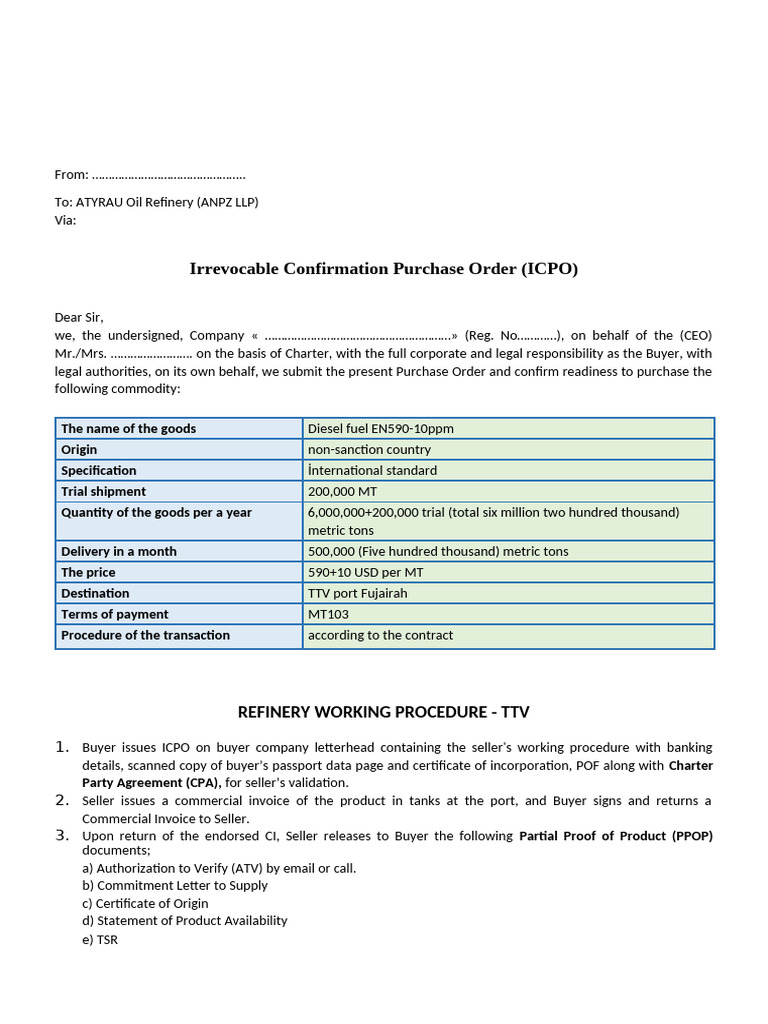 İCPO Template | PDF