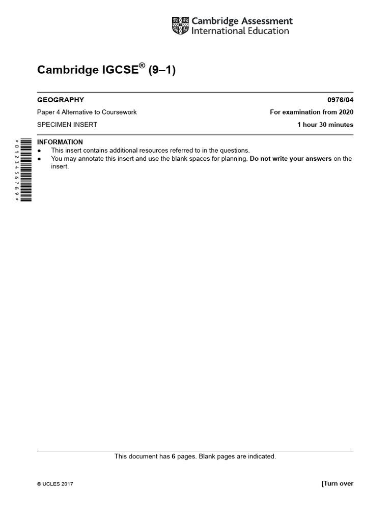 2020 Specimen Paper 4 Insert | PDF