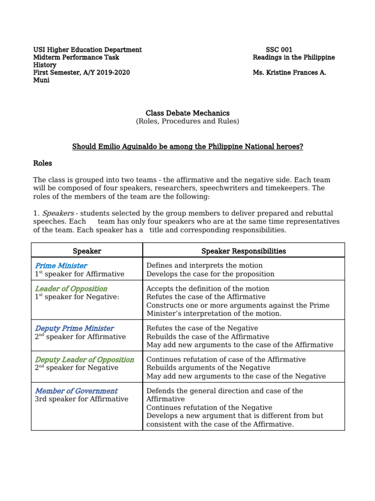 Class Debate | PDF