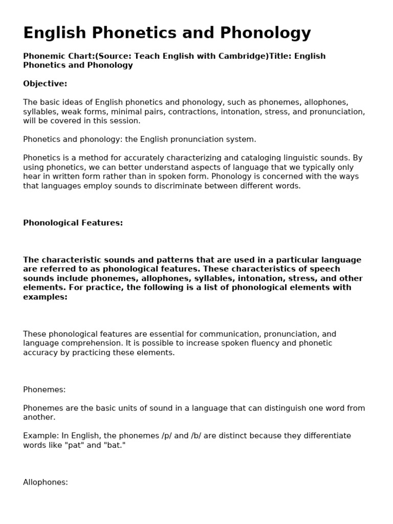 English Phonetics and Phonology | PDF