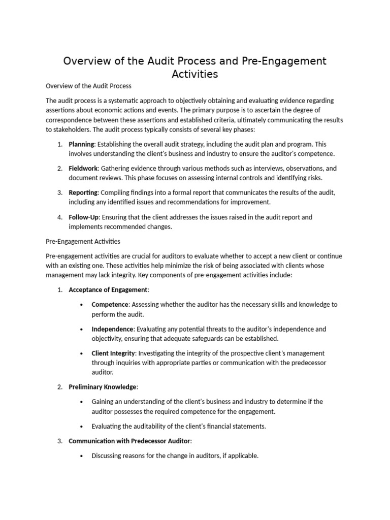 Overview of The Audit Process | PDF | Audit | Evaluation