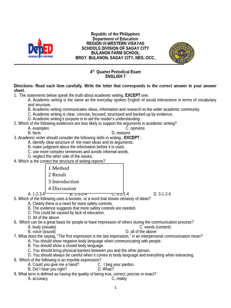 English-7-Quarter-4 FINAL | PDF