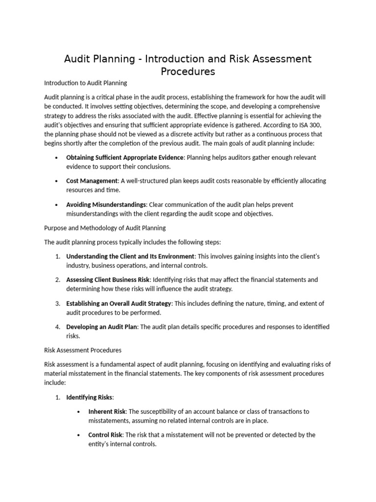 Audit Planning | PDF